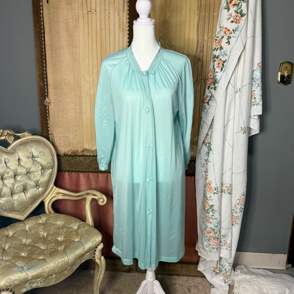 American Vintage | Intimates & Sleepwear | Vintage Aqua Buttonup ...